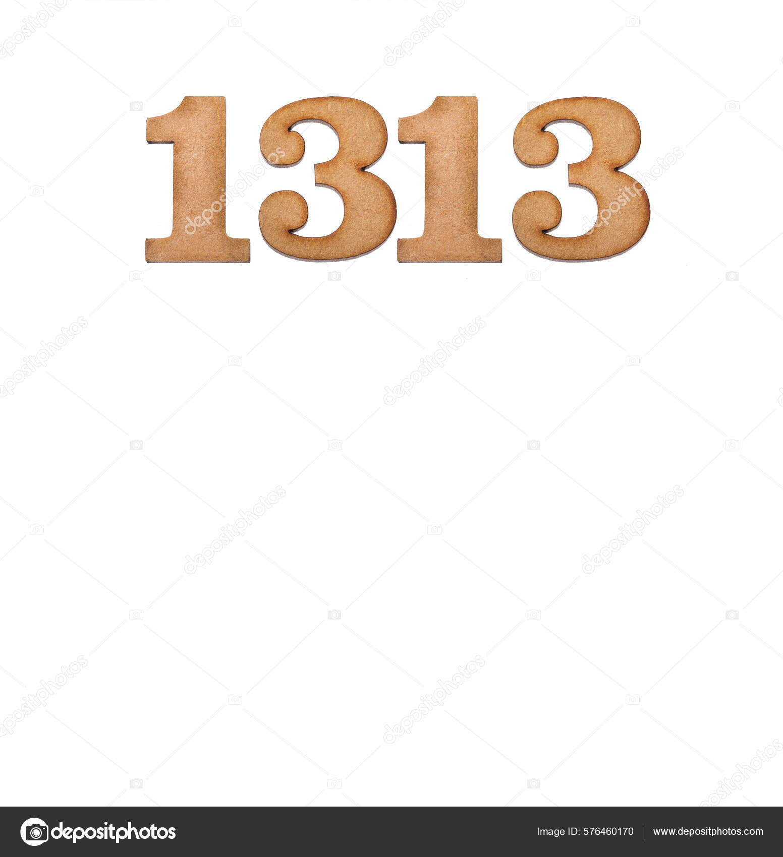Number 1313 Wood Isolated White Background Stock Illustration by ...