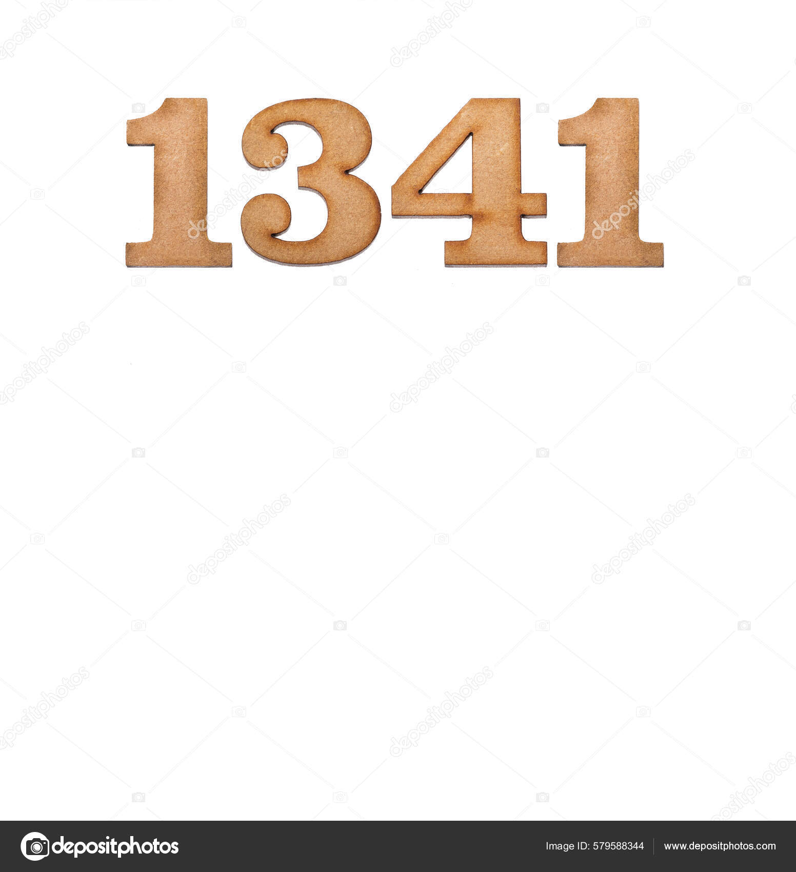 Number 1341 Wood Isolated White Background Stock Illustration by ...