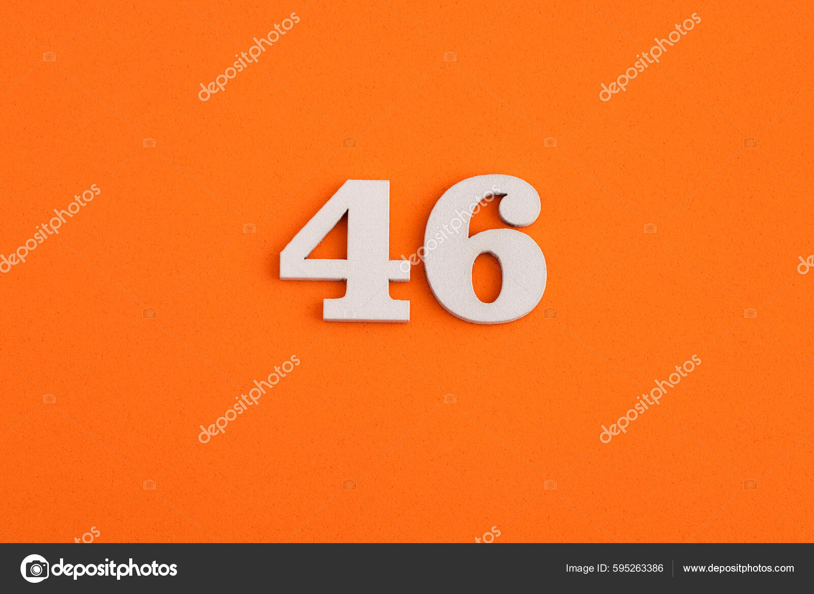 White Wooden Number Eva Rubber Orange Background — Stock Photo ...