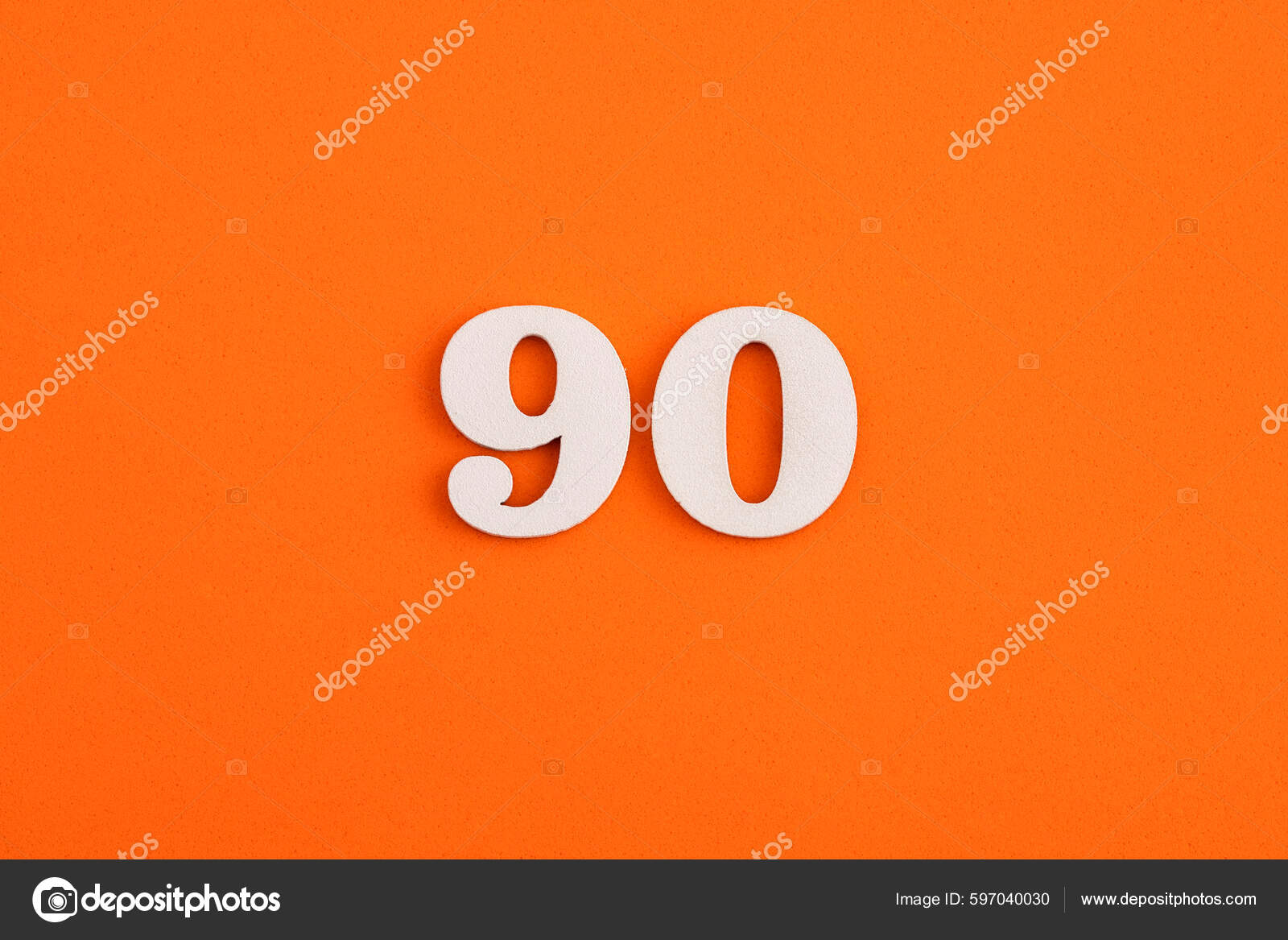 White Wooden Number Eva Rubber Orange Background Stock Photo by ...