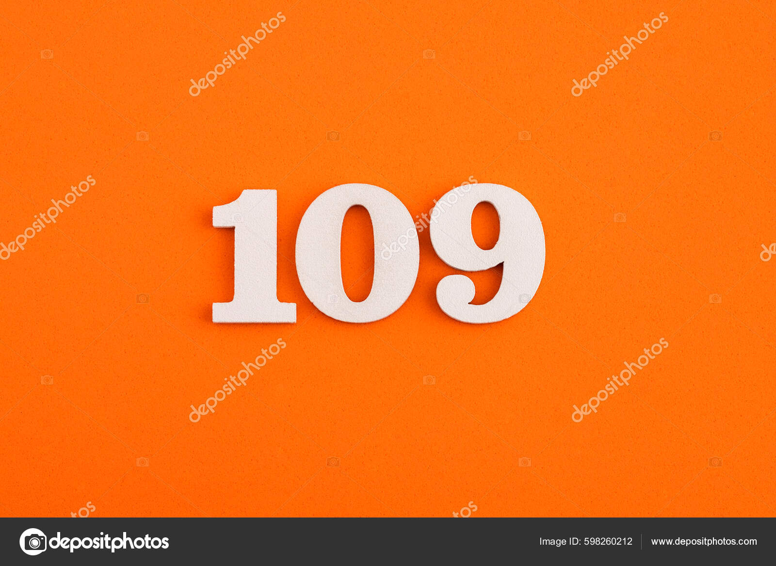 Number 109 Orange Foam Rubber Background — Stock Photo ...
