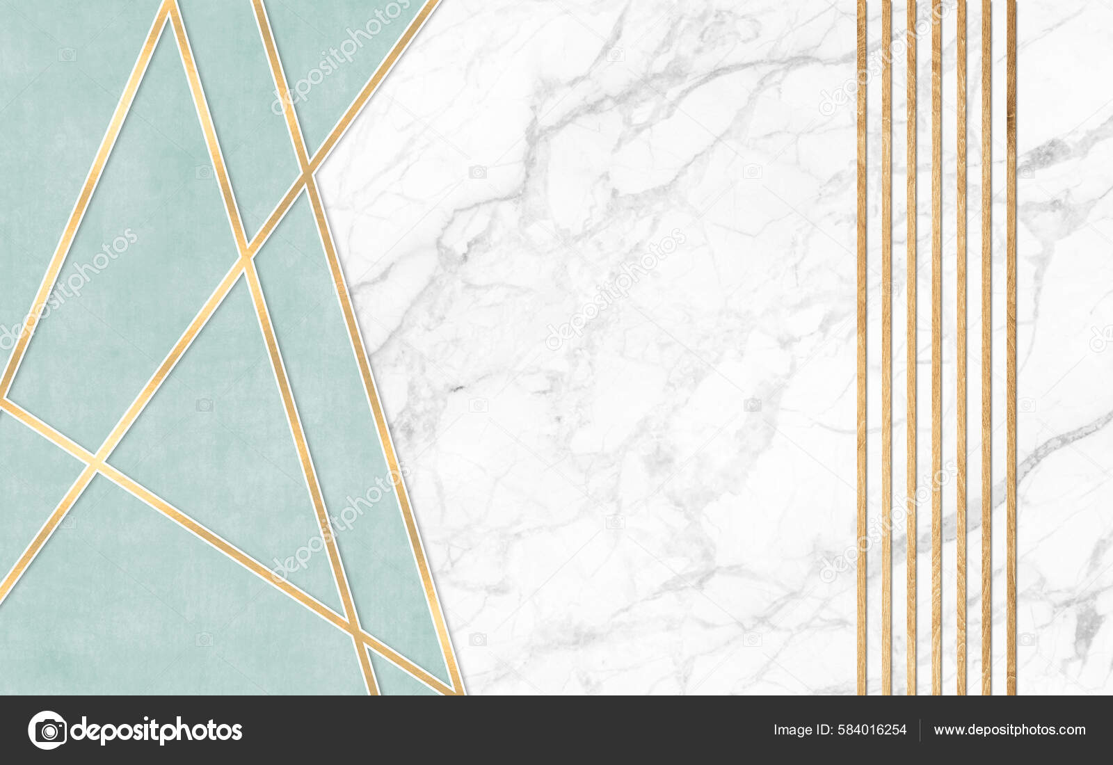 Estilo Moderno Simple Geométrico Patrón Arte Línea Dorada Diseño ...