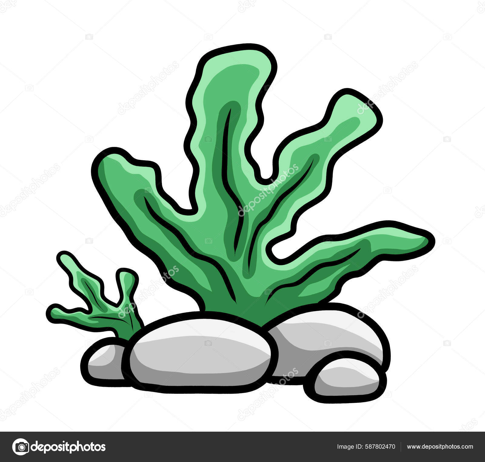 Ilustración Digital Algas Marinas Dibujos Animados Ilustración de archivo de ©UmyArt #587802470