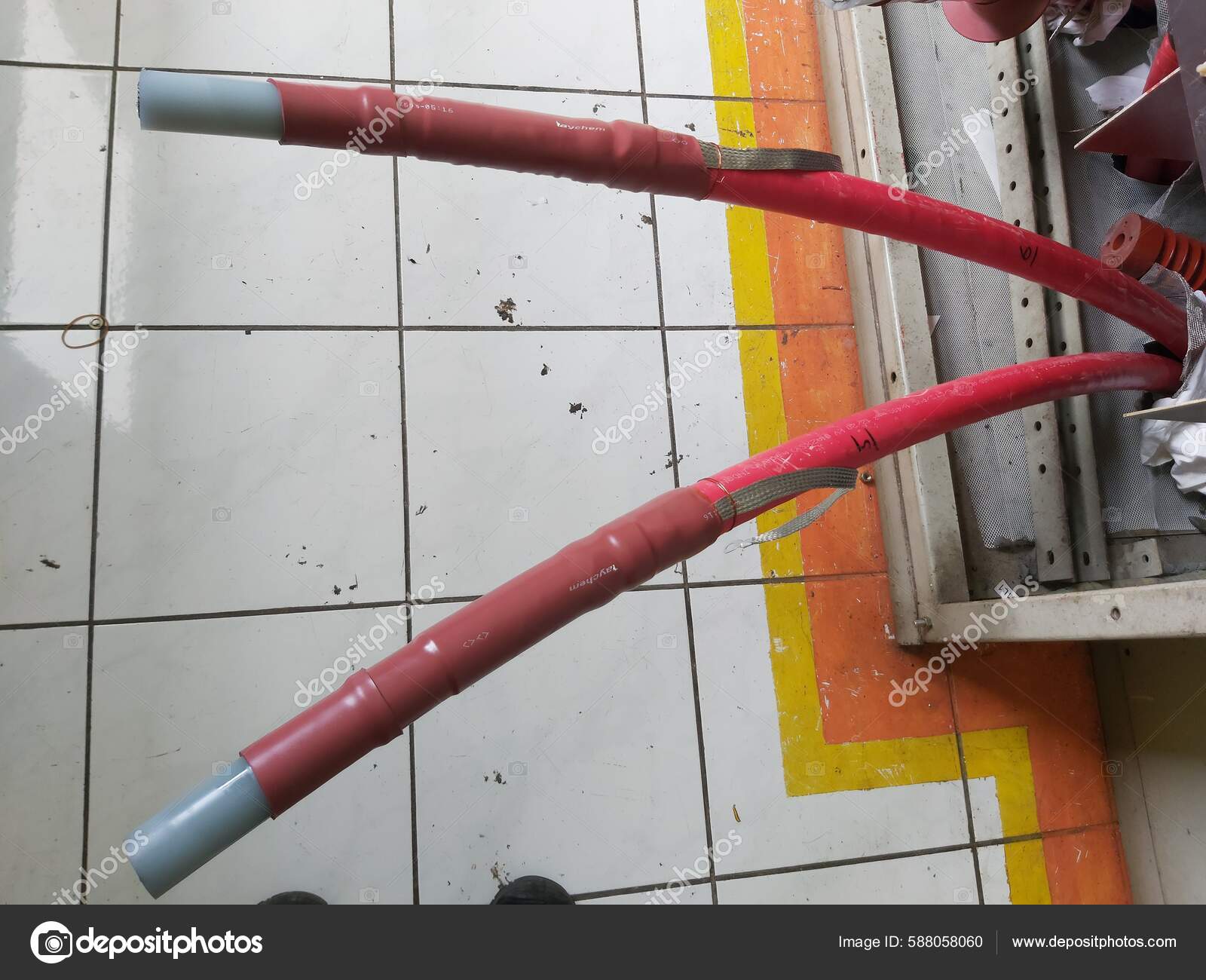 Close Electrical Cable Connecting Terminal Motor Cover Box Power ...