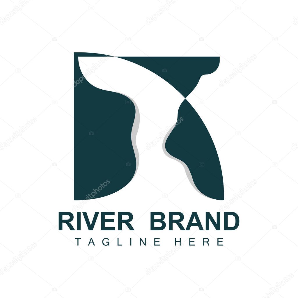 Dise o del logotipo del r o, Vector del arroyo del r o, ilustraci n de Riverside con una ...