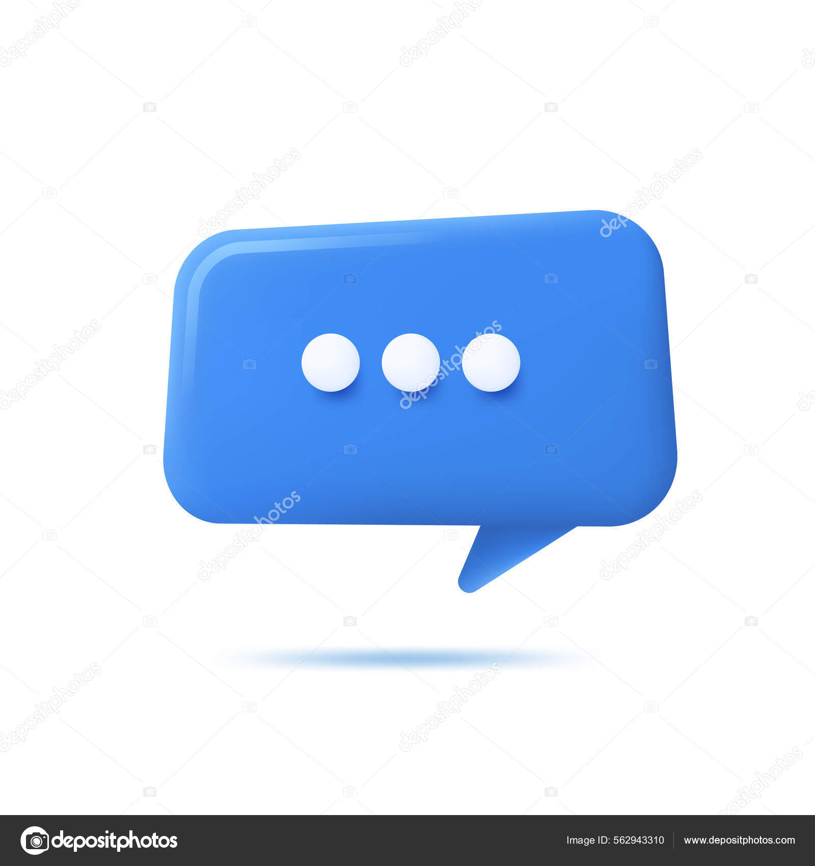 Vector realistic 3d speech bubble, chat icon, message box Stock Vector by ©rikkyal 562943310