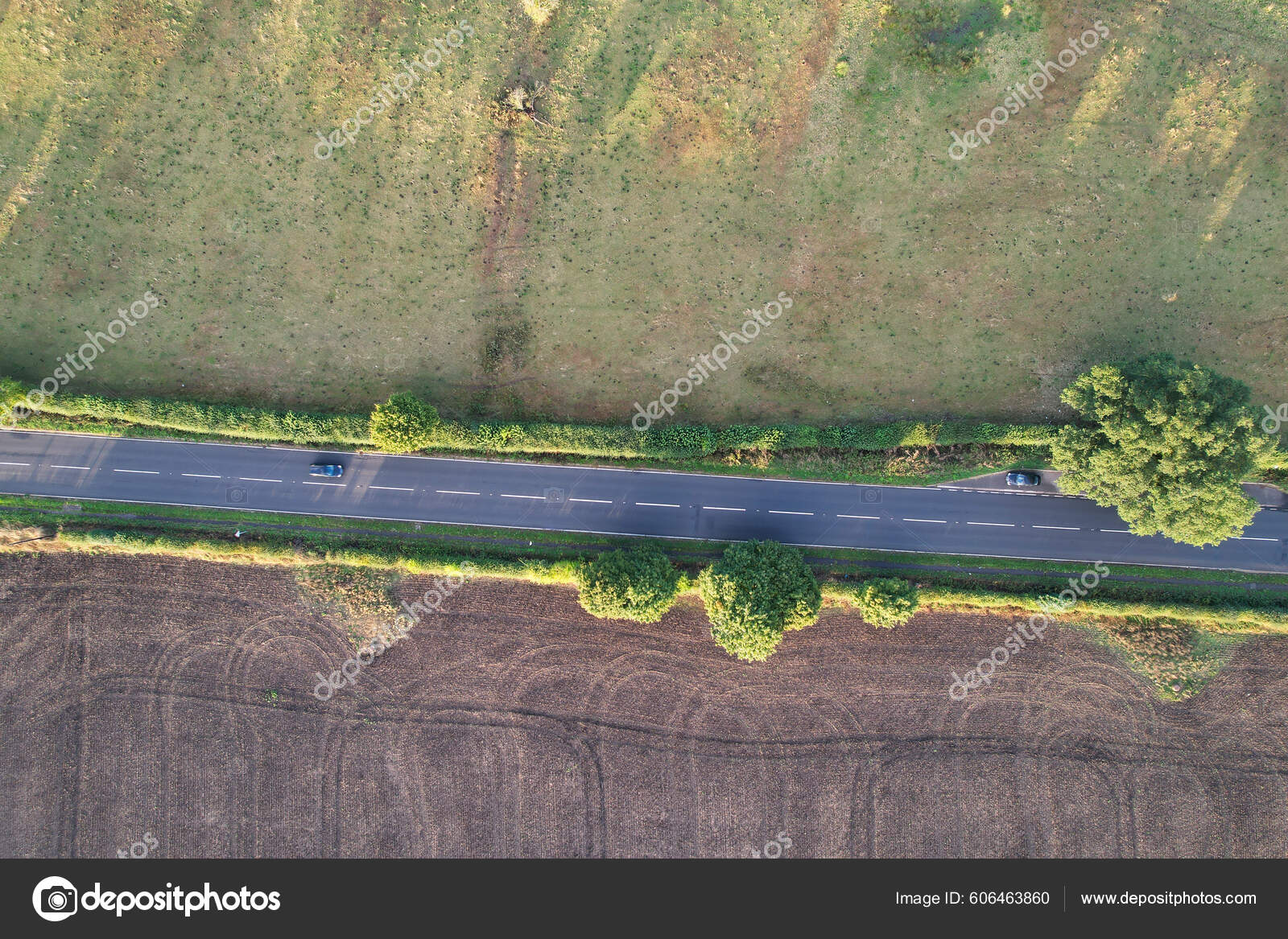 High Angle Footage Aerial View Harvesting Crops Farm View Sunny — Stock ...