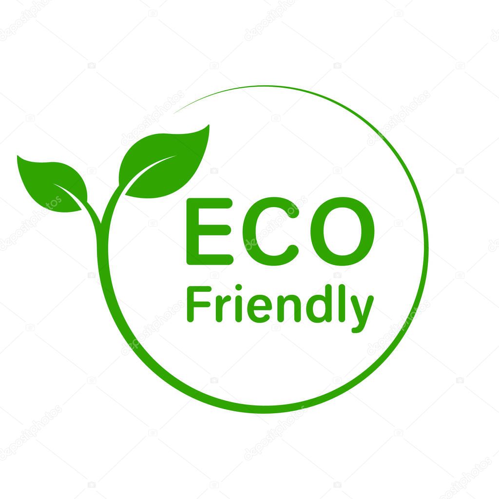 Eco Friendly Stamp. Etiqueta engomada natural del concepto del medio ...