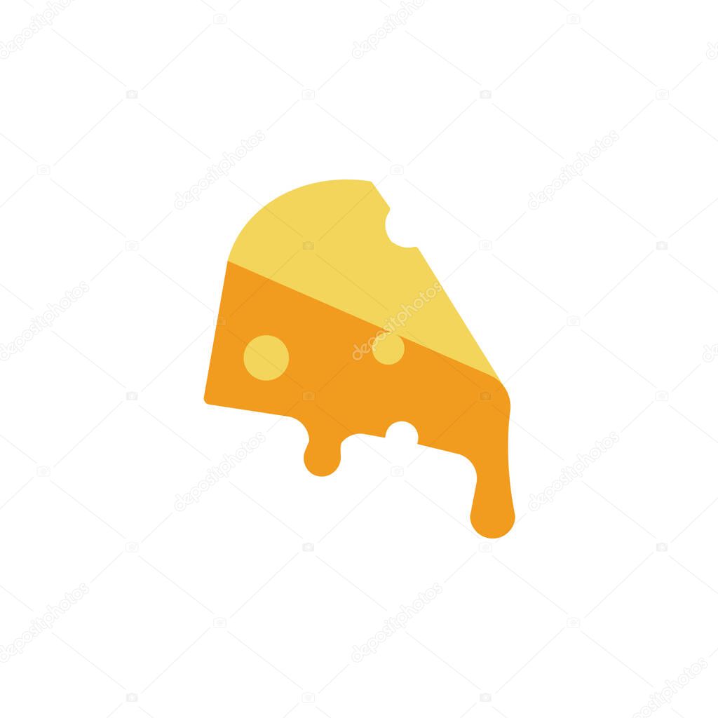 Cheese, slice, melting icon. Simple color illustration elements of ...