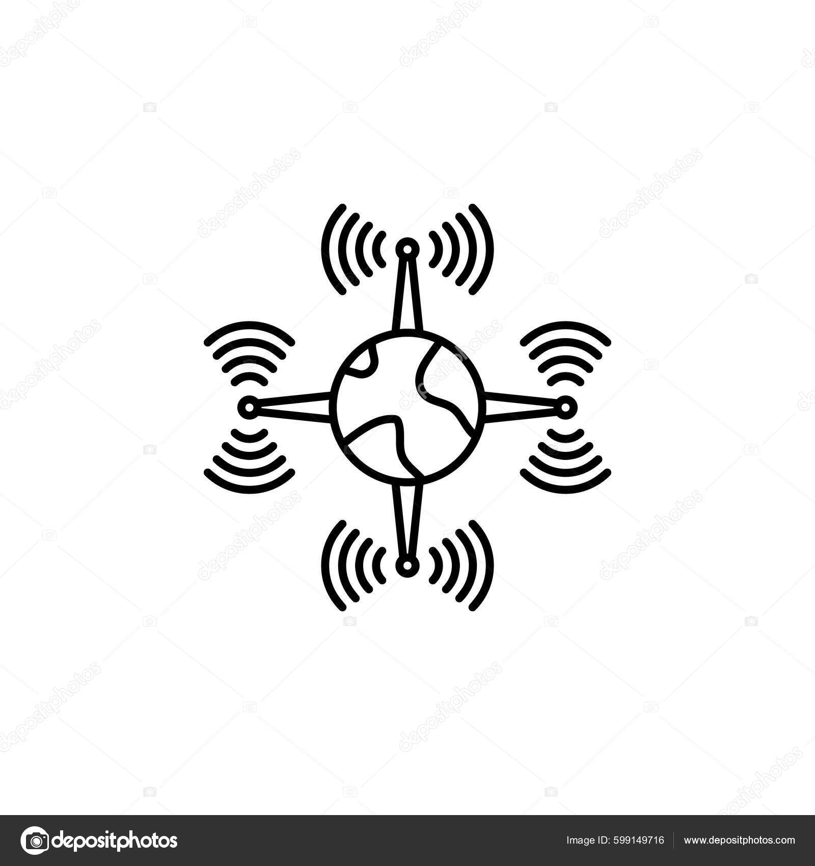 Satellite Technology Earth Icon Element Satellite Icon White Background ...