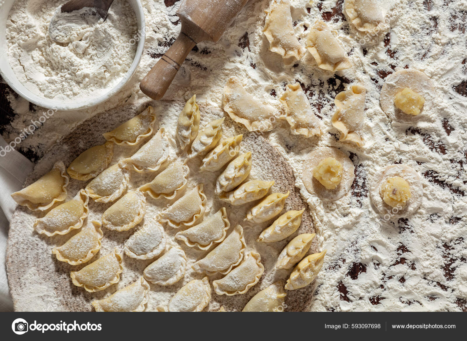 Assorted Dumplings Different Fillings Dumplings Various Shapes Fillings ...