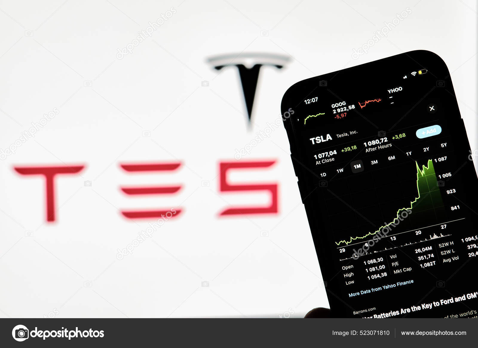 Tesla stock share growth — Stock Editorial Photo © golib.tolibov.gmail ...
