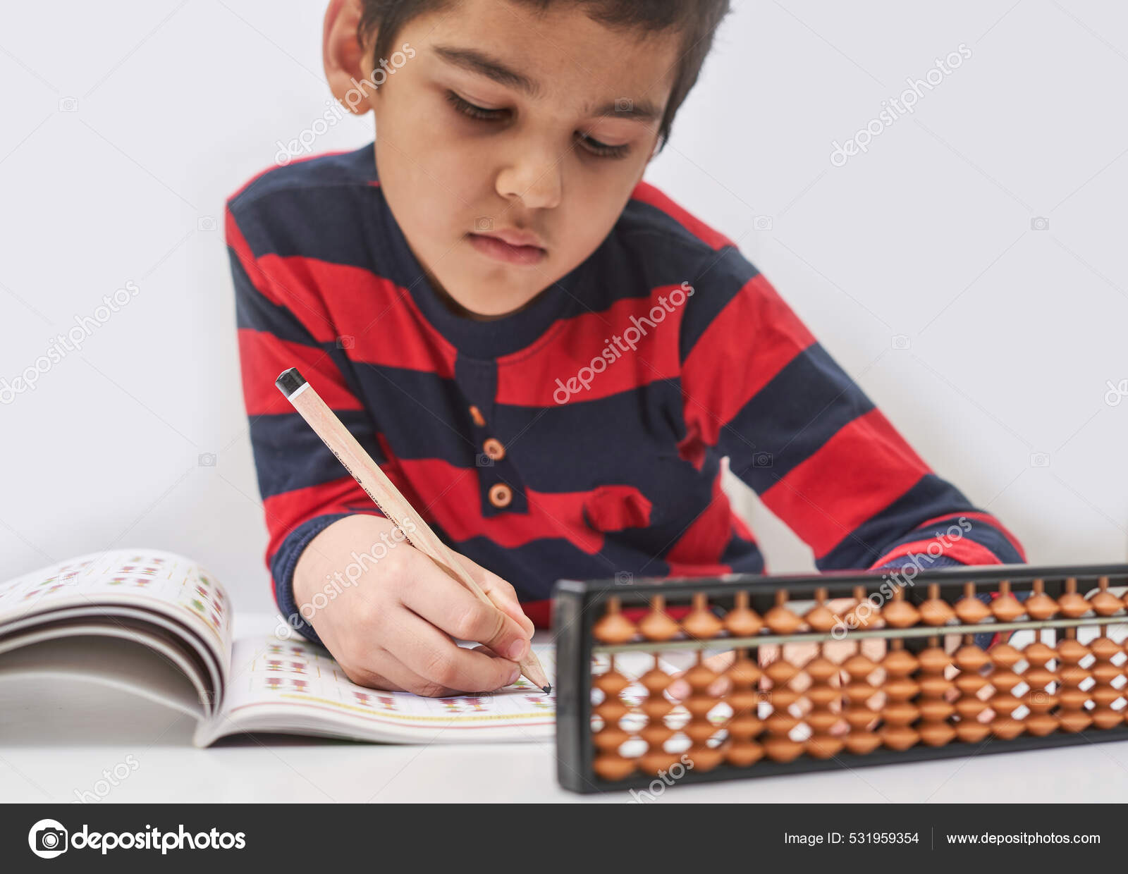 A schoolboy do mental math — Stock Photo © golib.tolibov.gmail.com ...