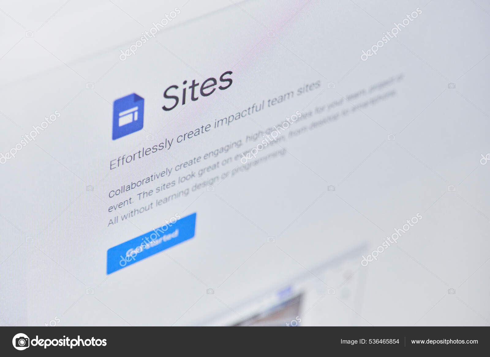 Google sites official web page on computer monitor – Stock Editorial ...