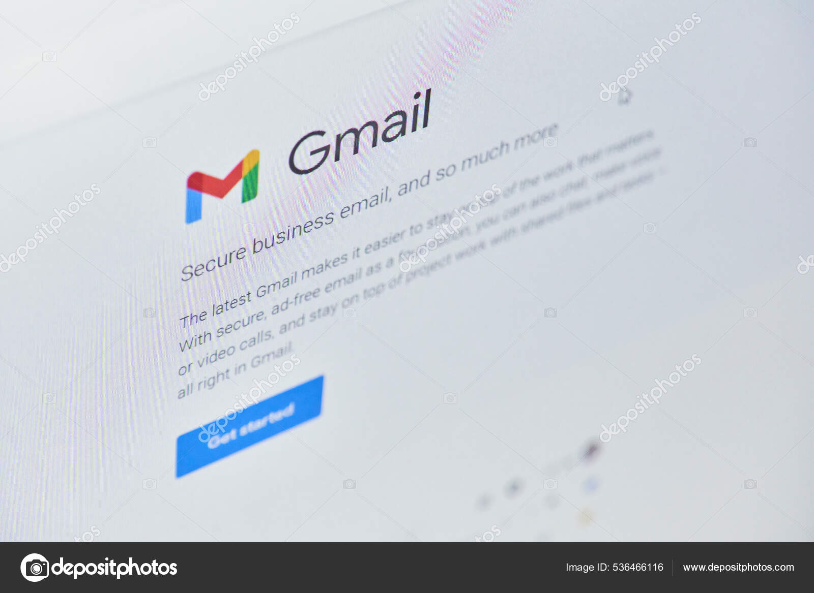 Google mail or Gmail web page on computer monitor — Stock Editorial ...