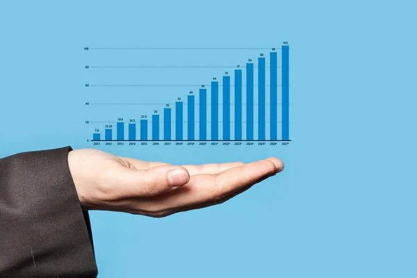 Hand drawing business chart graph on white board symbolizing growth ...