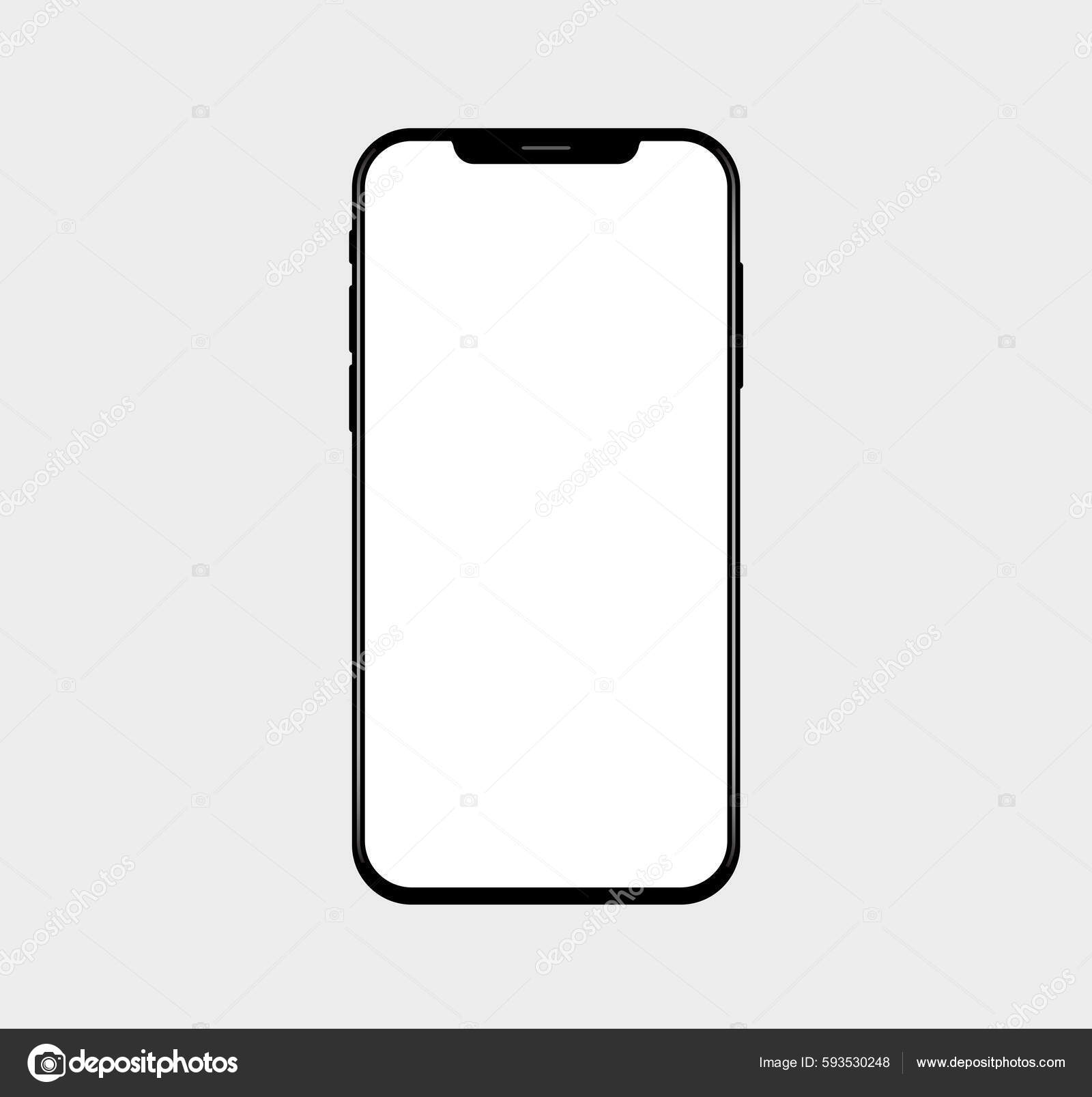 Realistic Notch Modern Smartphone Slim Bezels Buttons Branding Mockup ...