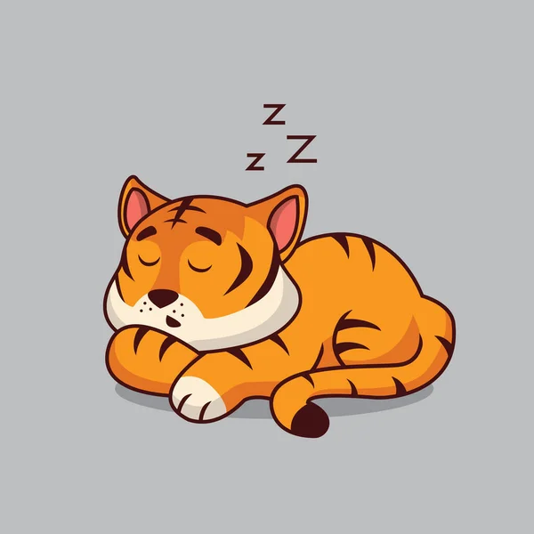 Cute Tiger Bored Cartoon Illustration Vektor Stok oleh ©bayucesh 592717964