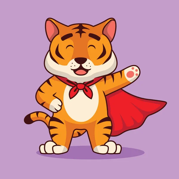 Cute Tiger Bored Cartoon Illustration Vektor Stok oleh ©bayucesh 592717964