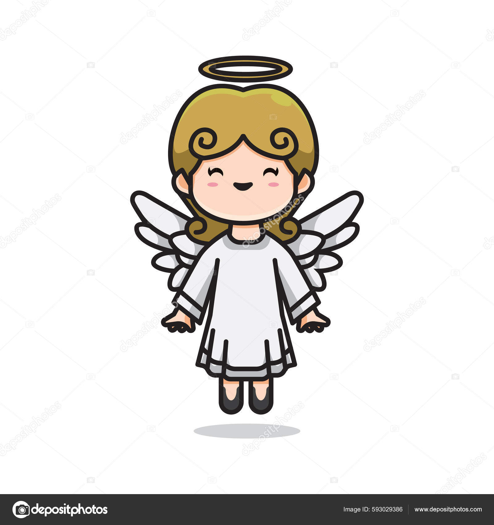 Cute Angel Premium Vector Vector de stock #593029386 de ©bayucesh