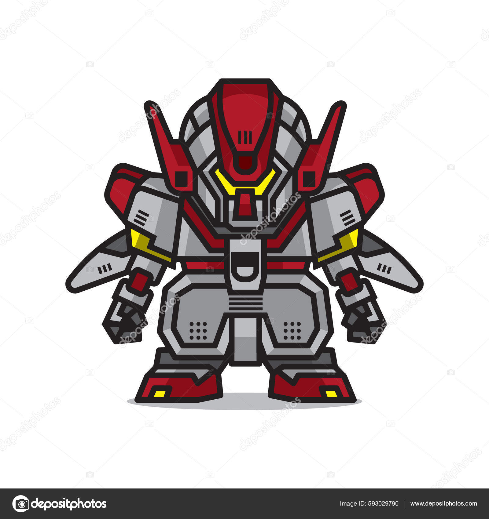 Cute Mecha Robot Vector Vector de stock por ©bayucesh 593029790