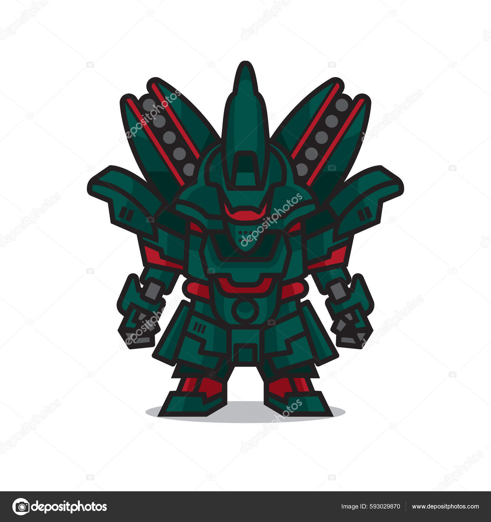 Cute Mecha Robot Vector Vector de stock por ©bayucesh 593029870