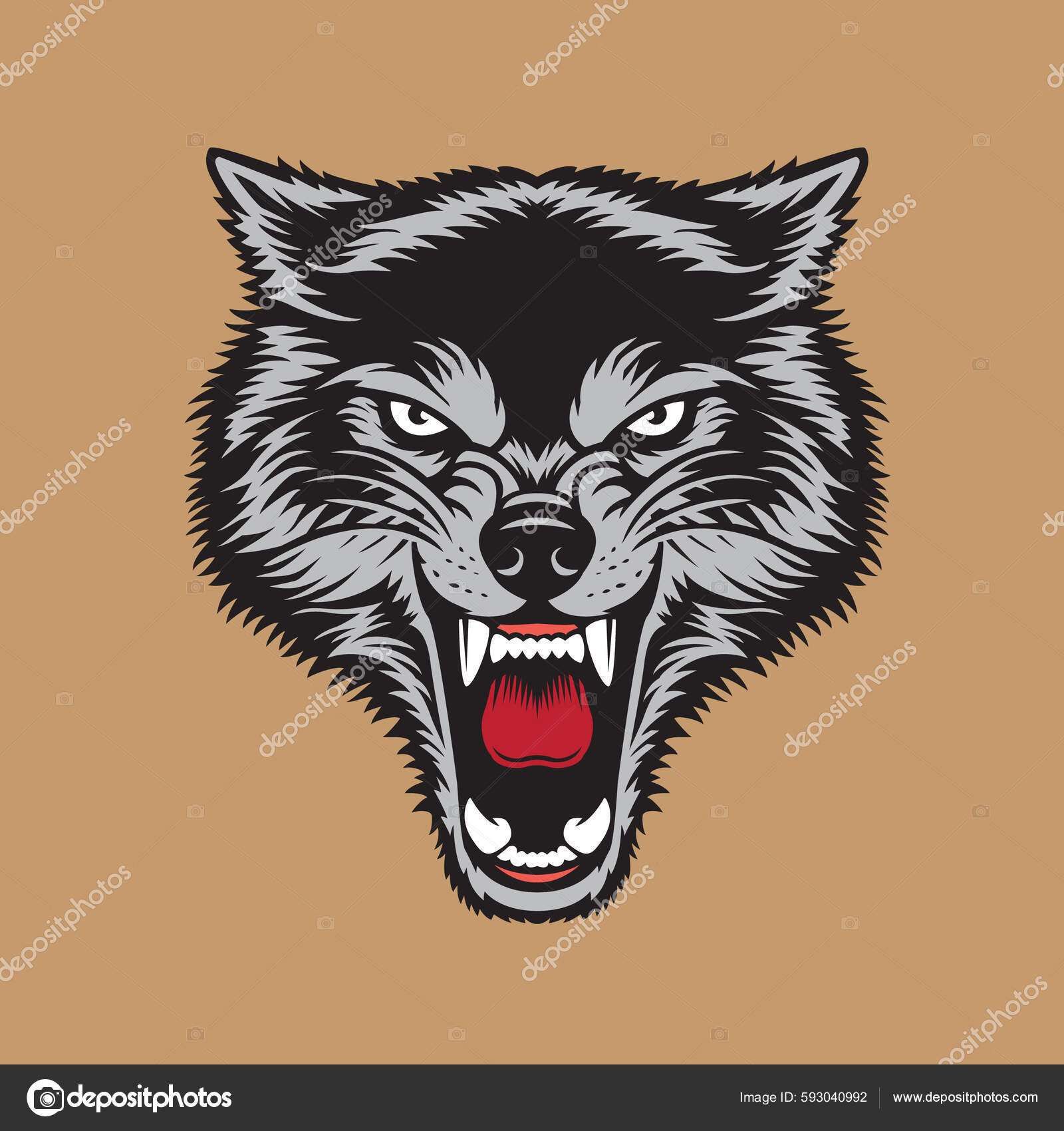Wolf Ethnic Premium Vector Stock Vector by ©bayucesh 593040992