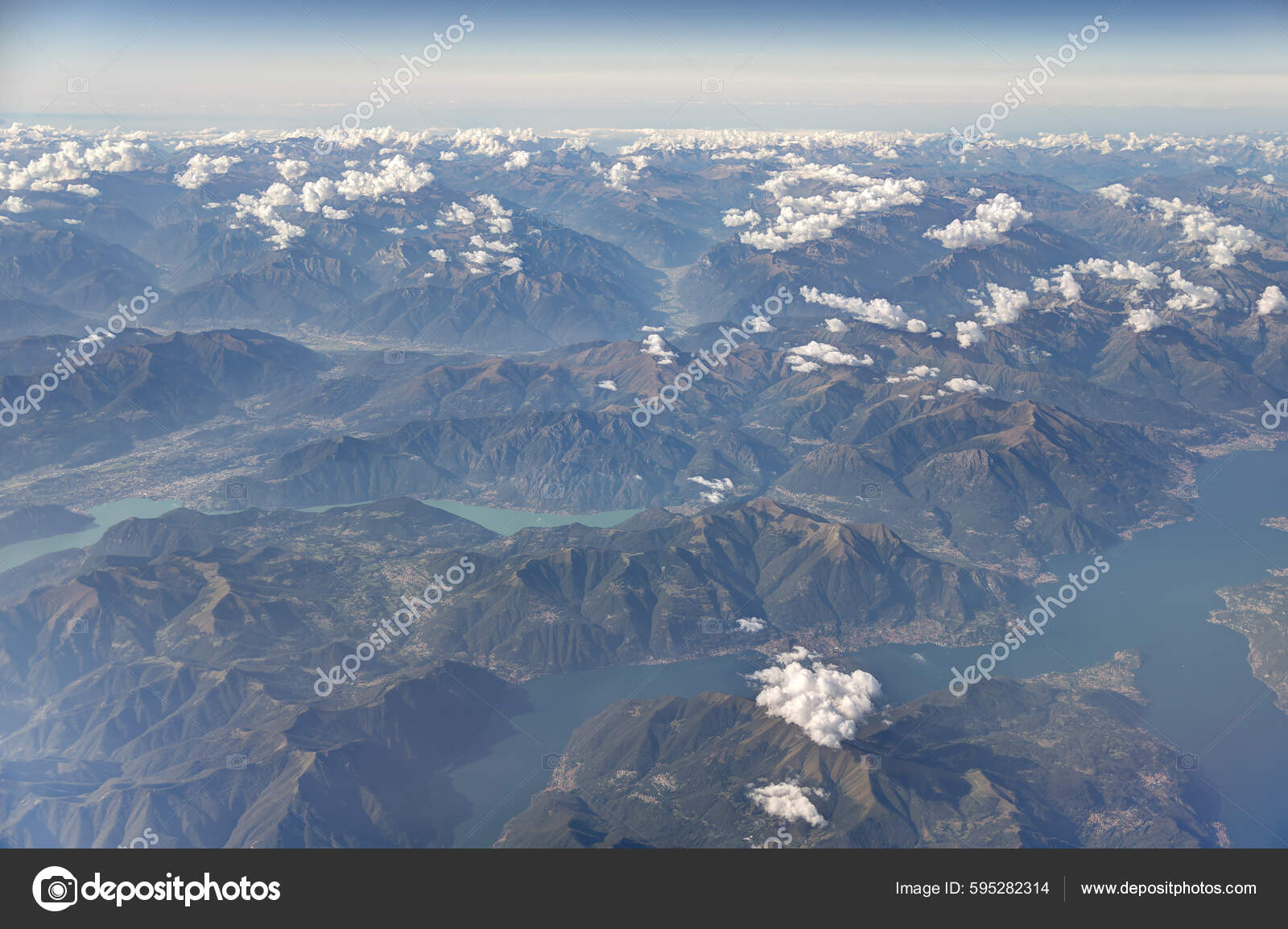 Aerial View Italian Alps Cities — Stock Photo © mehdi33300 #595282314