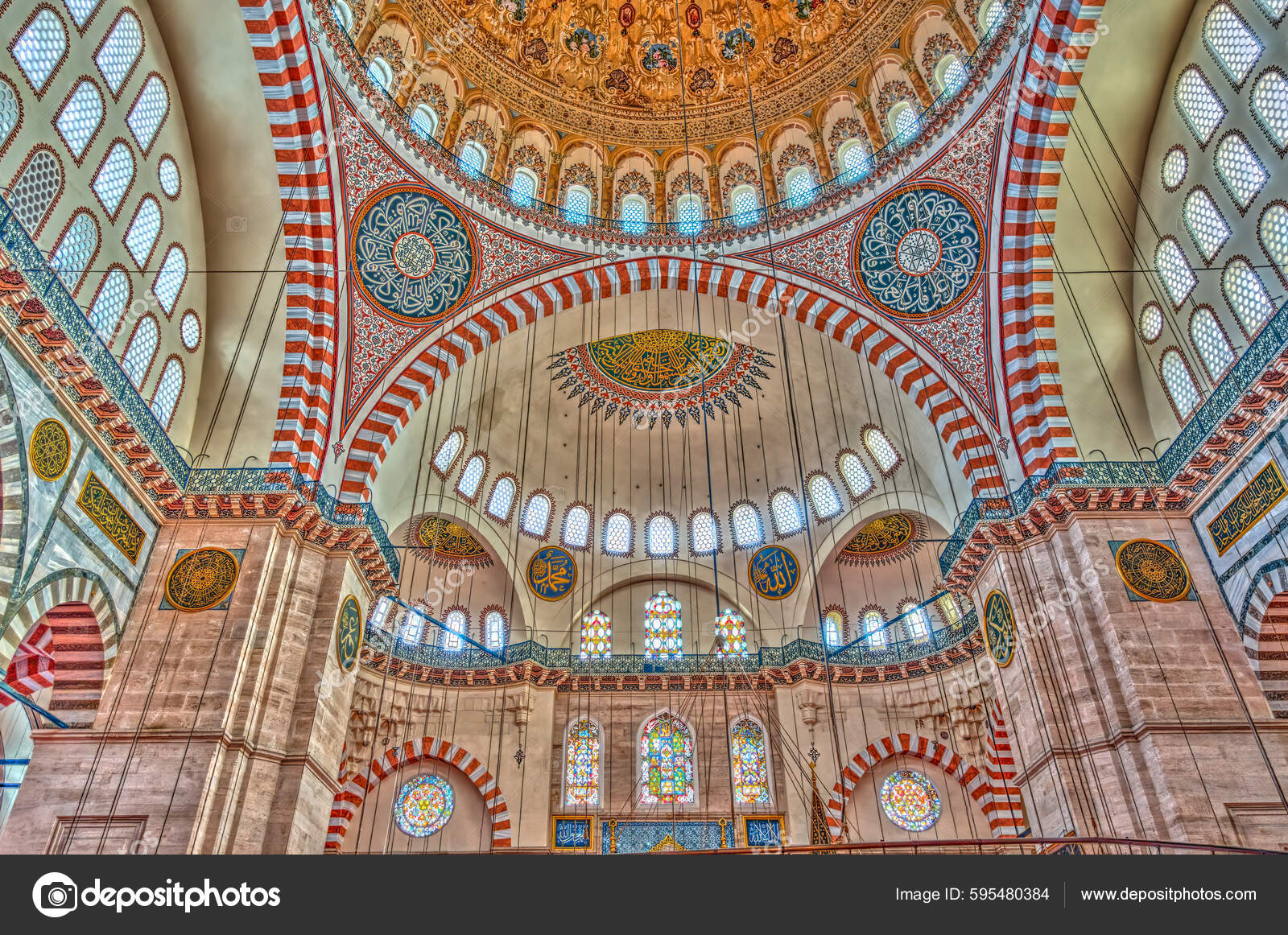 Istanbul Turkey July 2019 Interior Suleymaniye Mosque Istanbul Turkey ...