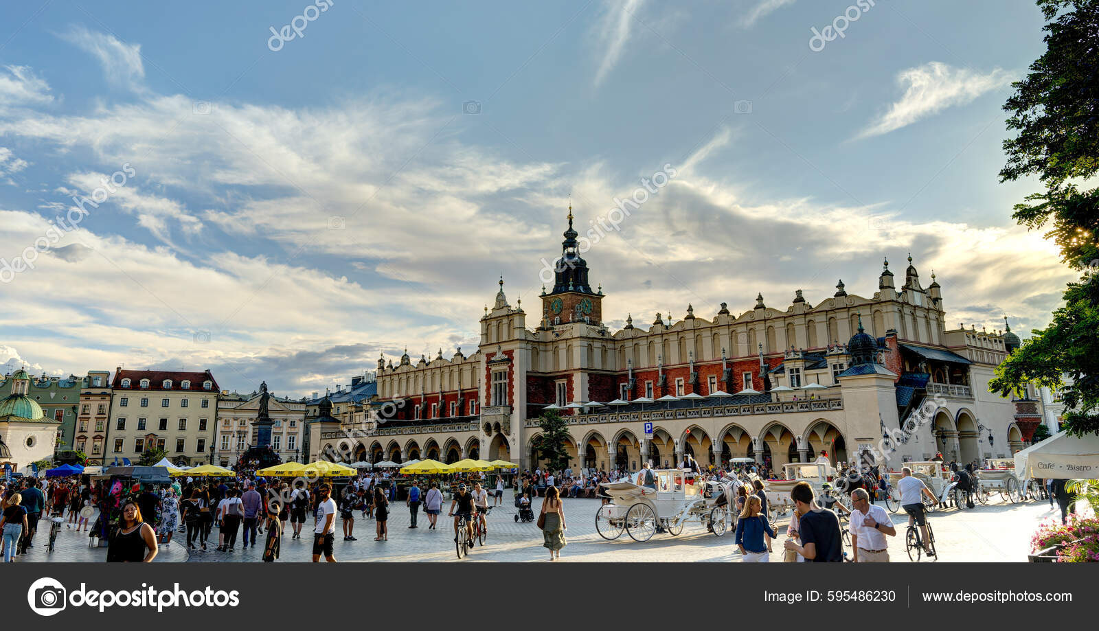 Krakow Poland August 2021 Historical Center Sunny Weather — Stock ...