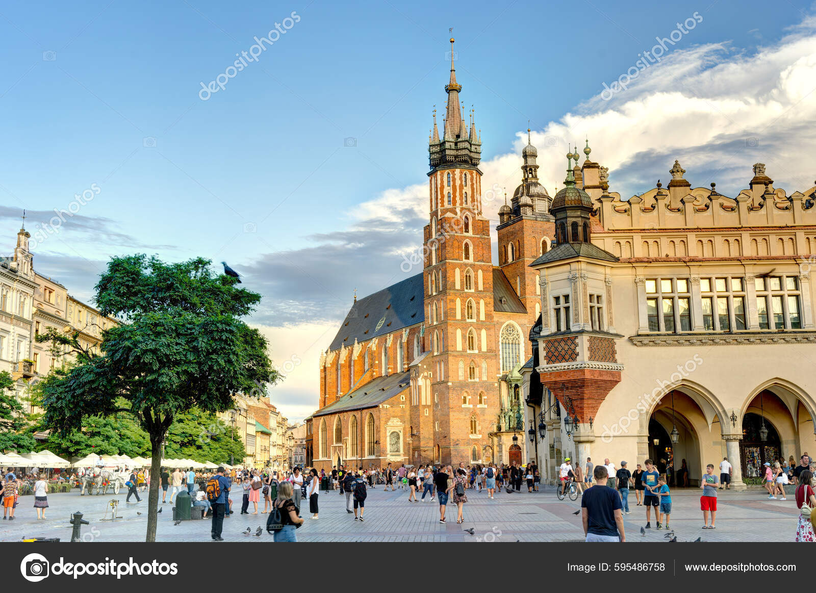 Krakow Poland August 2021 Historical Center Sunny Weather — Stock ...