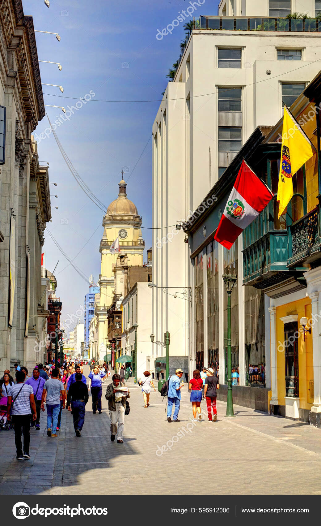 Lima Peru April 2018 Historical Center Sunny Weather — Foto editorial ...