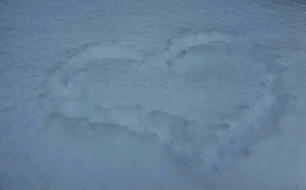 Snow Heart In Field