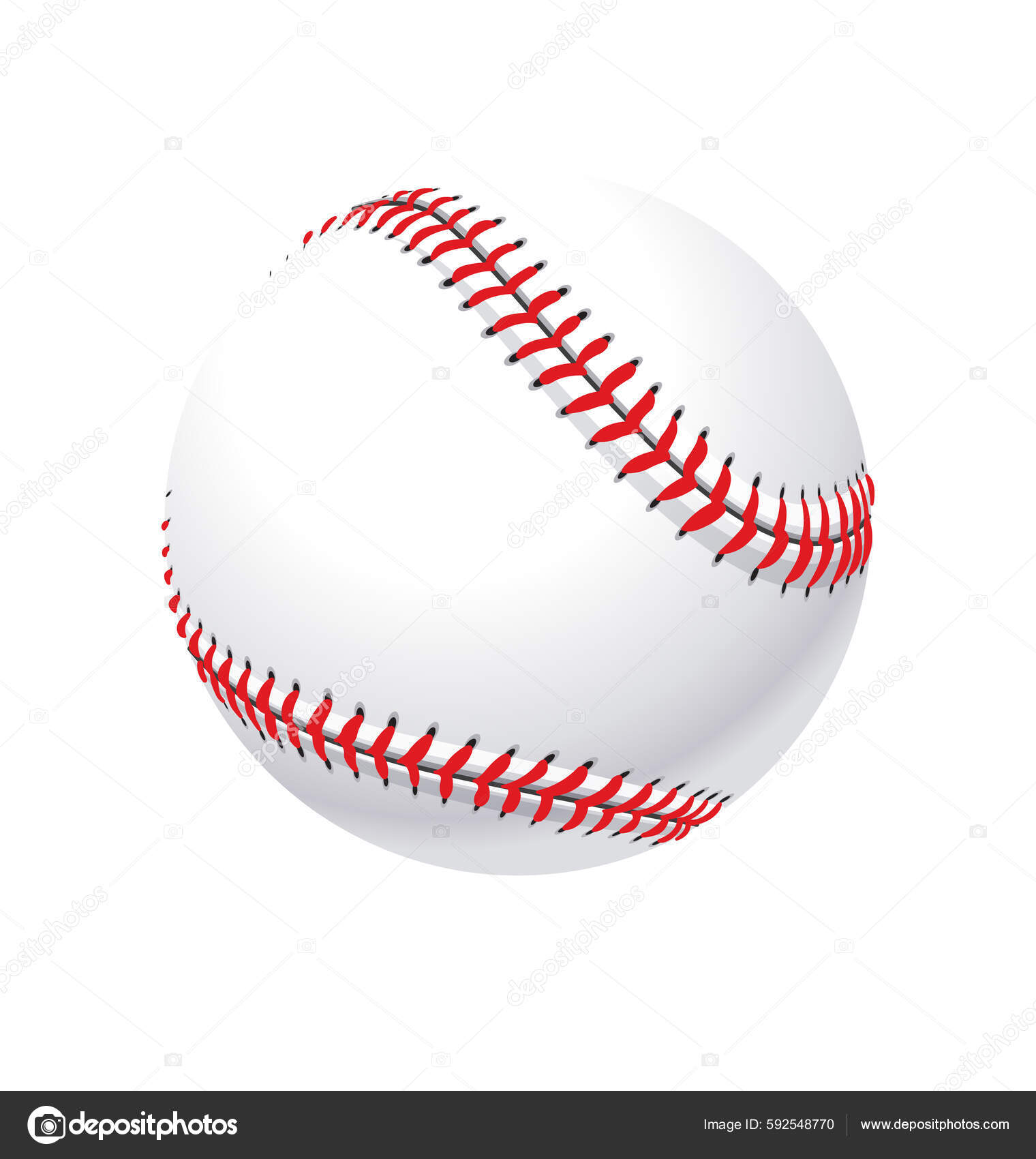 Realistic Shaded Classic Baseball Stock Vector by ©MartyInkTank 592548770