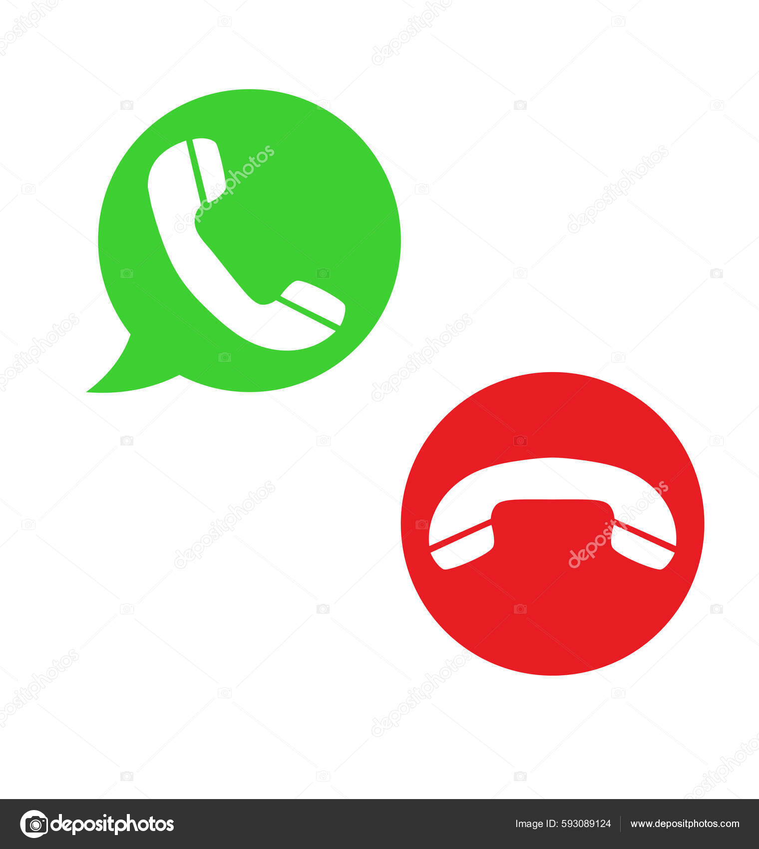 Telephone Call Pick Hang Icons Stock Vector by ©MartyInkTank 593089124