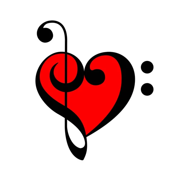 Logotipo de la nota musical de corazón Imágenes Vectoriales, Gráfico ...
