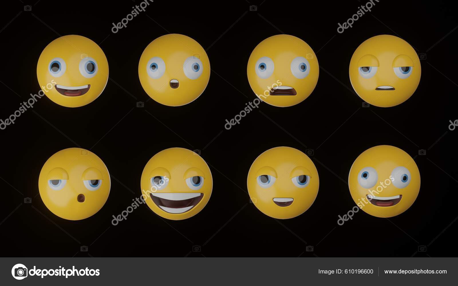 Set Emotion Faces Rendering — Stock Photo © Jazzanna #610196600