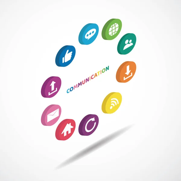 Vector Illustration Communication Concept Word Communication Colorful ...