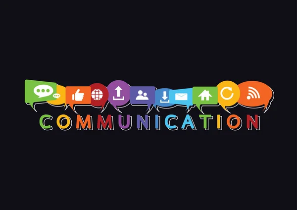 Vector Illustration Communication Concept Word Communication Colorful ...