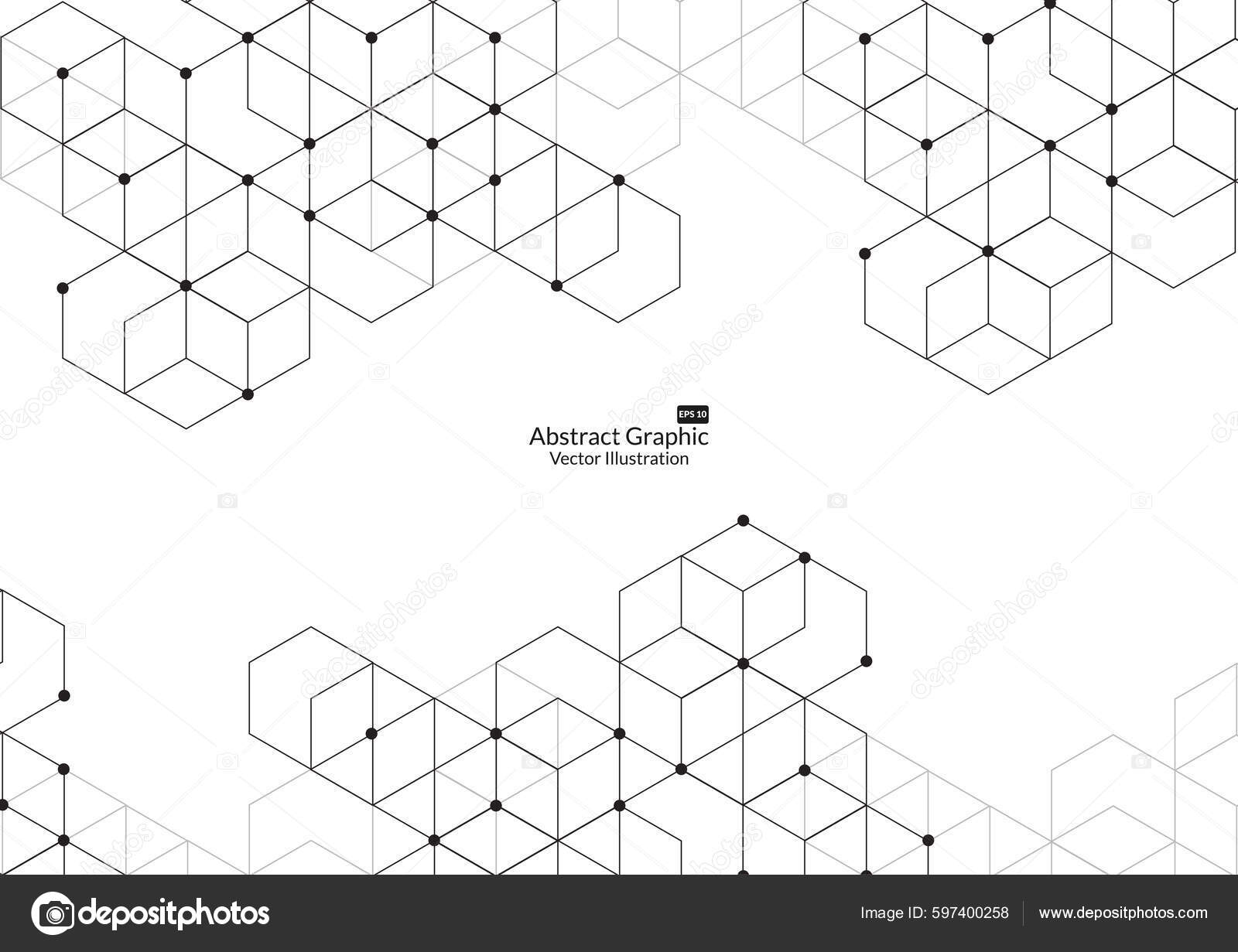 Abstract Boxes Background Modern Technology Square Mesh Geometric White Background Stock Vector ...