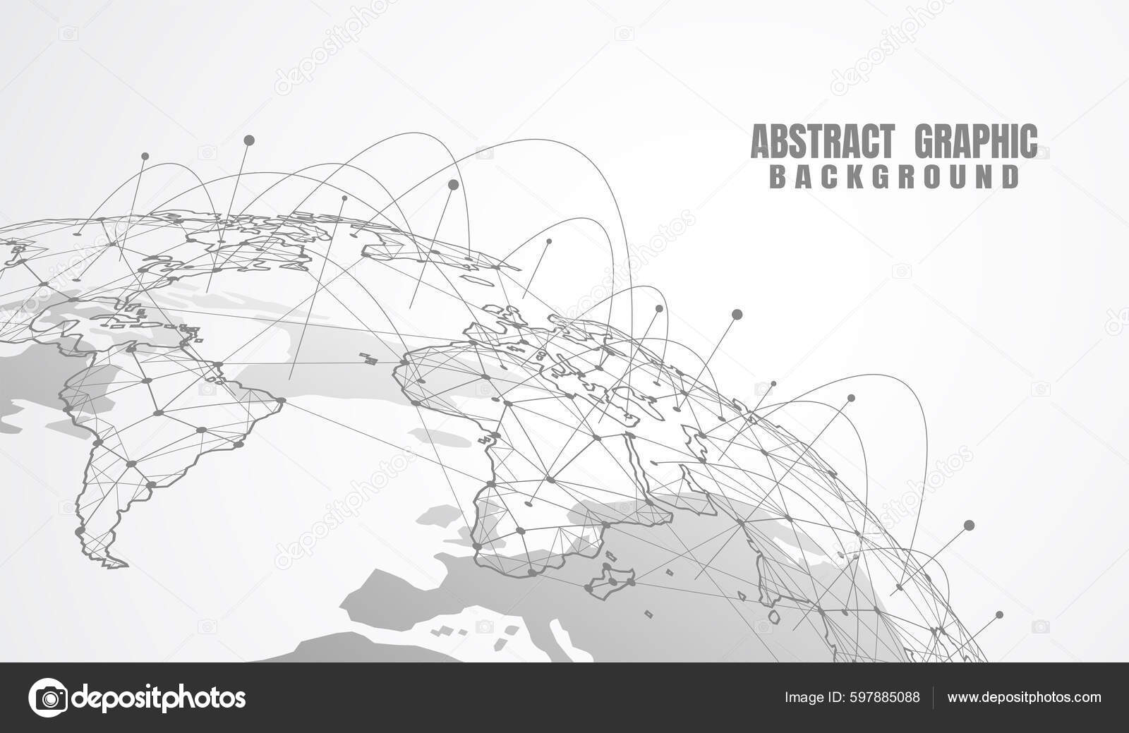 Global Network Connection World Map Point Line Composition Concept ...