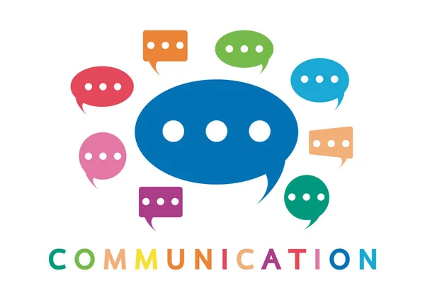 Communication Concept Word Communicate Pastel Dialog Speech Bubbles ...