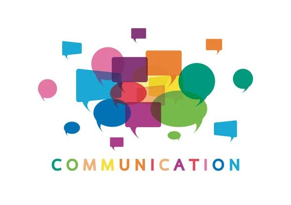 Communication Concept Word Communicate Pastel Dialog Speech Bubbles ...