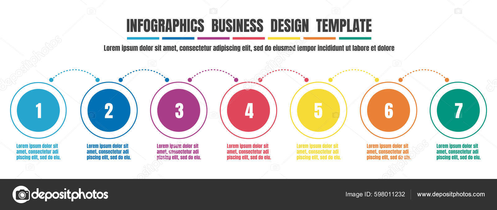 Infographics Timeline Colorful Design Template Business Concept Vector ...