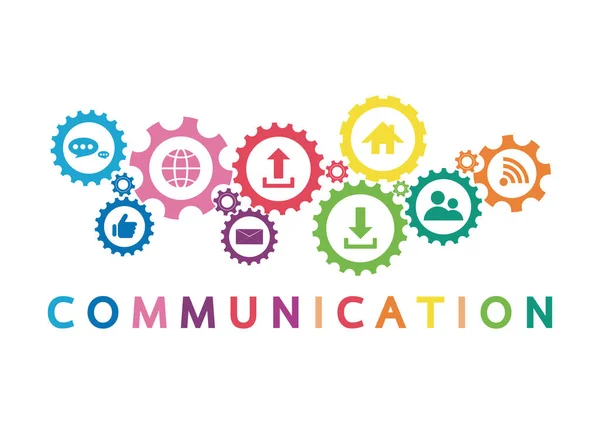 Vector Illustration Communication Concept Word Communication Colorful ...