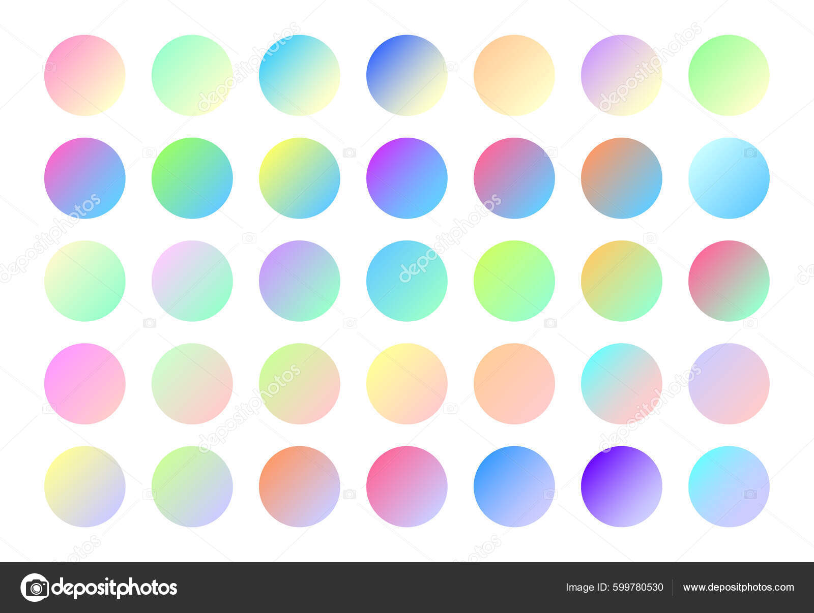 Set Pastel Gradient Color Shades Combinations Best Modern Unique Vector ...
