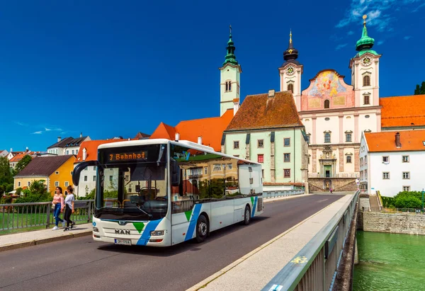 Steyr June 2020 Austria Modern Bus Driving City Center Steyr – Stock ...