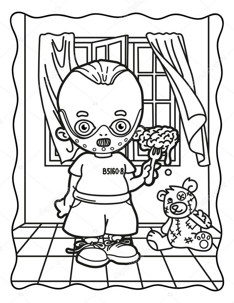 Cannibal Creepy Coloring Book Coloring Book Children Adults Halloween ...