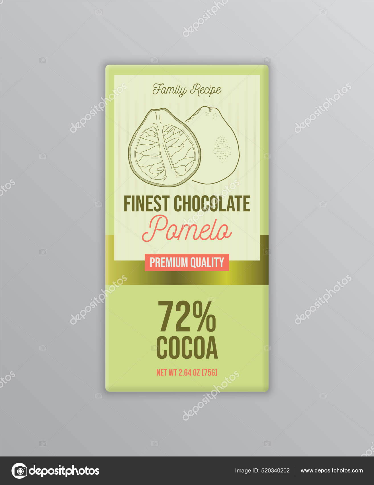 Pomelo Chocolate Label Template Modern Vector Packaging Design Layout ...