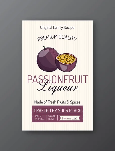 Familie Opskrift Sæt Likør Alkohol Etiketter Skabelon Moderne Vektor ...